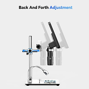 TOMLOV Digital Microscope 13" Pro Boom Stand Base BS04, 42MM(1.65INCH) Diameter Holder Ring for DM401 DM402 Pro Max DM9 DM201 DM202 DM501 Arm LCD Coin Microscope 2k Digital Magnifier