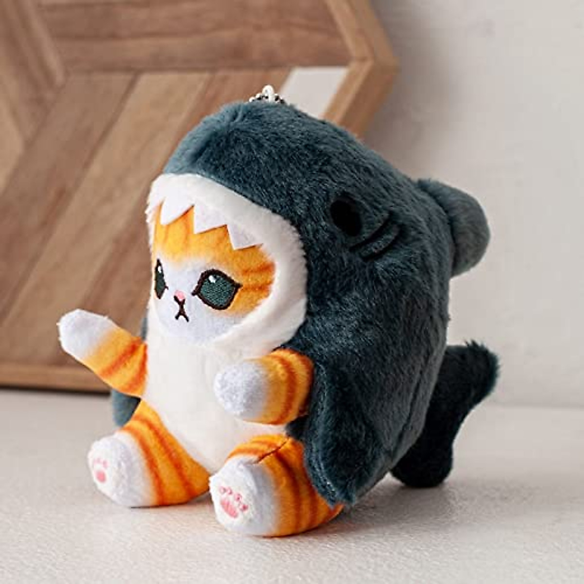 Cute Shark Cat Animal Plush Toy, Cat Face Shark Plush Pillow, Kawaii Soft Plush Cute Shark Cat for Adult Girl Boy Gift （5"）