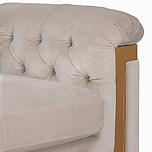 Safavieh Kent Collection Lethbridge White Tufted Velvet Sofa