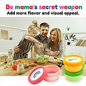 HOUSYLOVE Plastic Small Containers With Lids For Lunch Box, Colorful Dressing Sauce Containers For Lunch Box, Tiny Containers With Lids, Dip Containers For Lunches, 6 Pack