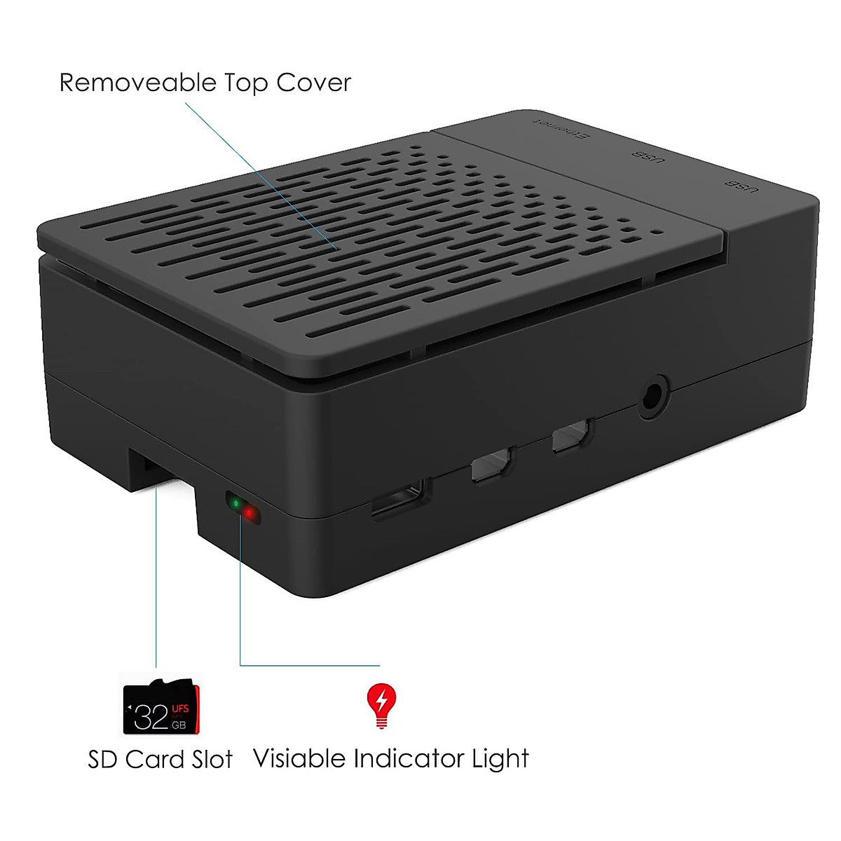 [20W 5V 4A] Raspberry Pi 4 Case, with iUniker 20W 5V 4A USB C Raspberry Pi 4 Power Supply with Switch Heatsink 40mm Cooling Fan for Pi 4 4 8gb/4gb/2gb