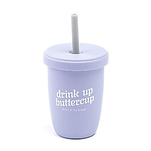 BELLA TUNNO Happy Sippy Straw Lid – Silicone Baby Straw and Lid Baby Sippy Cup, Made with Non-Toxic Silicone BPA Free (Drink Up Buttercup)