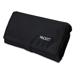 PackIt Freezable Lunch Bag with Zip Closure, Black