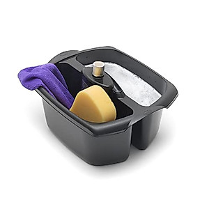 Addis Utility Cleaning Caddy with Twin Compartment and Handle, Black, 32 x 38.5 x 20 cm