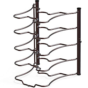 SimpleHouseware Cabinet Pantry Pot and Pan Organizer Holder Rack, Bronze