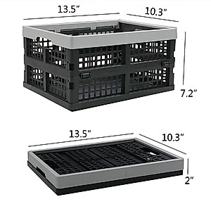 Doryh 16-Liter Collapsible Storage Crates/Stackable Storage Container Basket, Set of 2