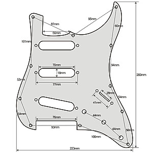 IKN 11 Hole Strat Pickguard for 3 Single Coil Pickups, come with Pickguard Screws, 4Ply Aged Pearl