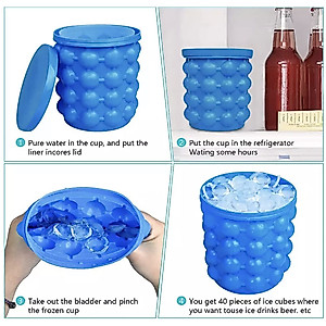 AGGPO The Ultimate Ice Bucket Maker - Ice Maker and Ice Bucket - Blue Silicone Ice Cube Tray Maker - As Seen on Tik Tok - Ice Maker and Storage