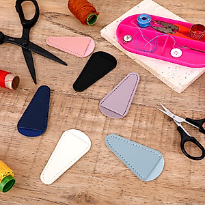 6 Pcs Scissor Tip Covers Scissors Leather Sheath Safety Scissors Cover Protector Sewing Scissor Sheath for Embroidery Sewing Quilting Crafts Portable Beauty Tool Protection Cover