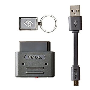Mcbazel PS3 Dualshock 3 PS4 Dualshock 4 Wiimote Wii U Pro Nintendo Switch Joy-Con Nintendo Switch Pro Controller to SNES SFC Bluetooth Wireless Gaming Retro Receiver with Keychain
