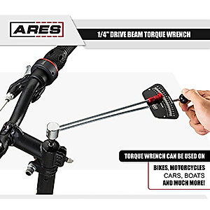 ARES 70213-1/4-inch Drive Beam Torque Wrench - 0-80 Inch/Pounds and 0-9 Newton/Meter Torque Wrench - High Visibility Markings for Easy Readings