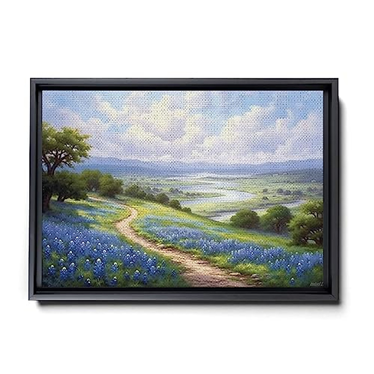 Enchanting Texas, Native Texas Hill Country Bluebonnet Landscape - Fine Art Print Mounted in a White Mat Board