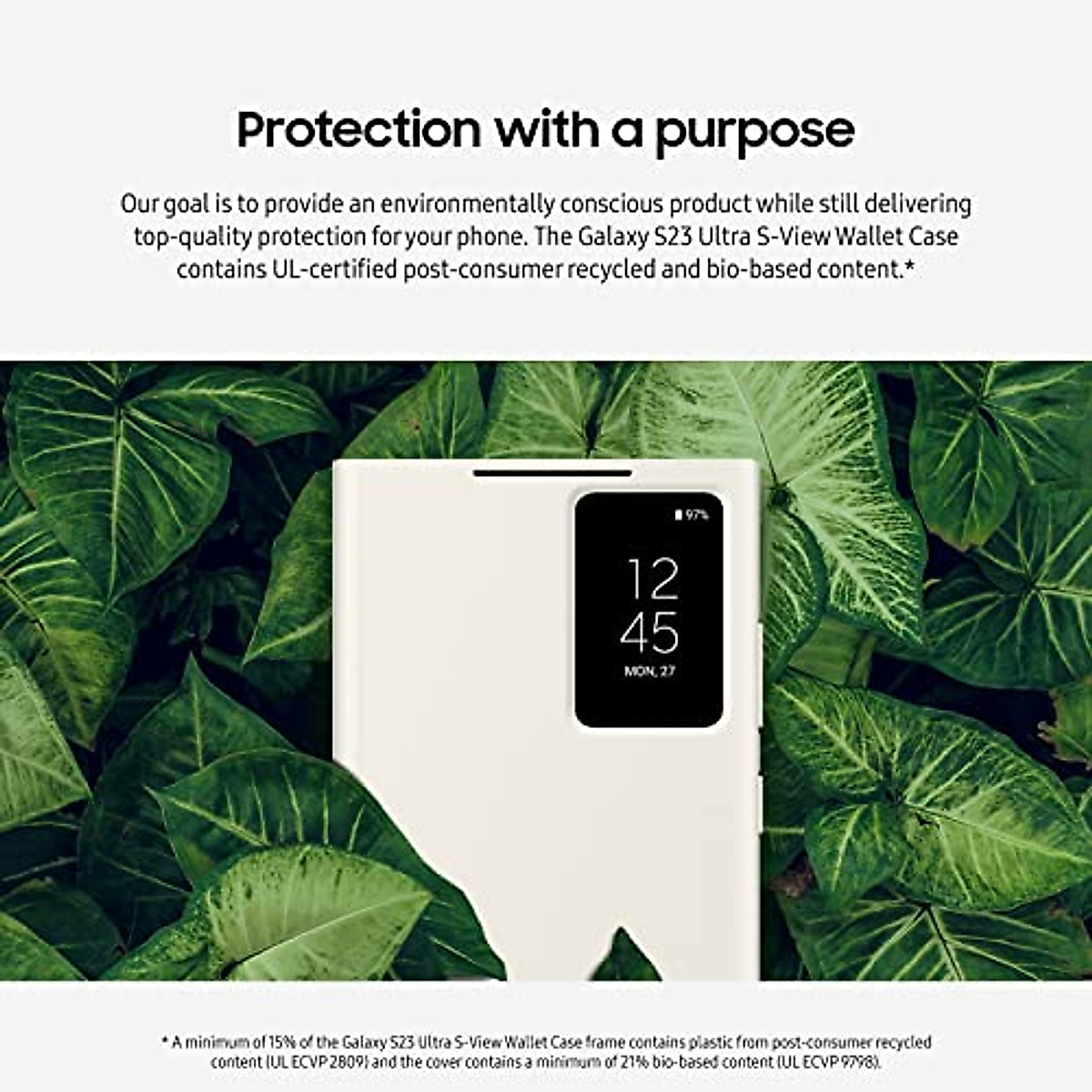 SAMSUNG Galaxy S23 Ultra S-View Wallet Phone Case, Protective Cover w/Card Holder Slot, Finger Tap Clear Window, US Version, EF-ZS918CBEGUS, Black