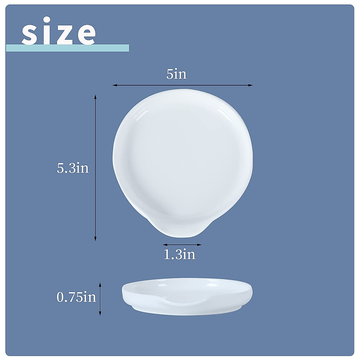 GDCZ Ceramic Spoon Rest for Stove Top 5 Inches Large Spoon Holder for kitchen Counter, Coffee Spoon Rest, Cooking Utensil Rest, Kitchen Accessories, Dishwasher Safe, Set of 1,White