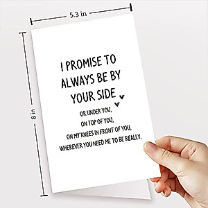 Dirty Naughty Anniversary Card for Him, Inappropriate Funny Valentines Day Birthday Card for Husband Boyfriend, Always Be By Your Side