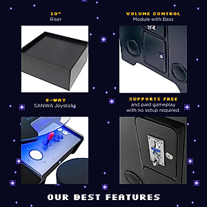 Creative Arcades Full Size Commercial Grade Cocktail Arcade Machine w/Base Riser | 2 Player | 60 Games | 22" LCD Screen | Round Glass Top | 2 Sanwa Joysticks | 2 Stools Included | 3 Year Warranty