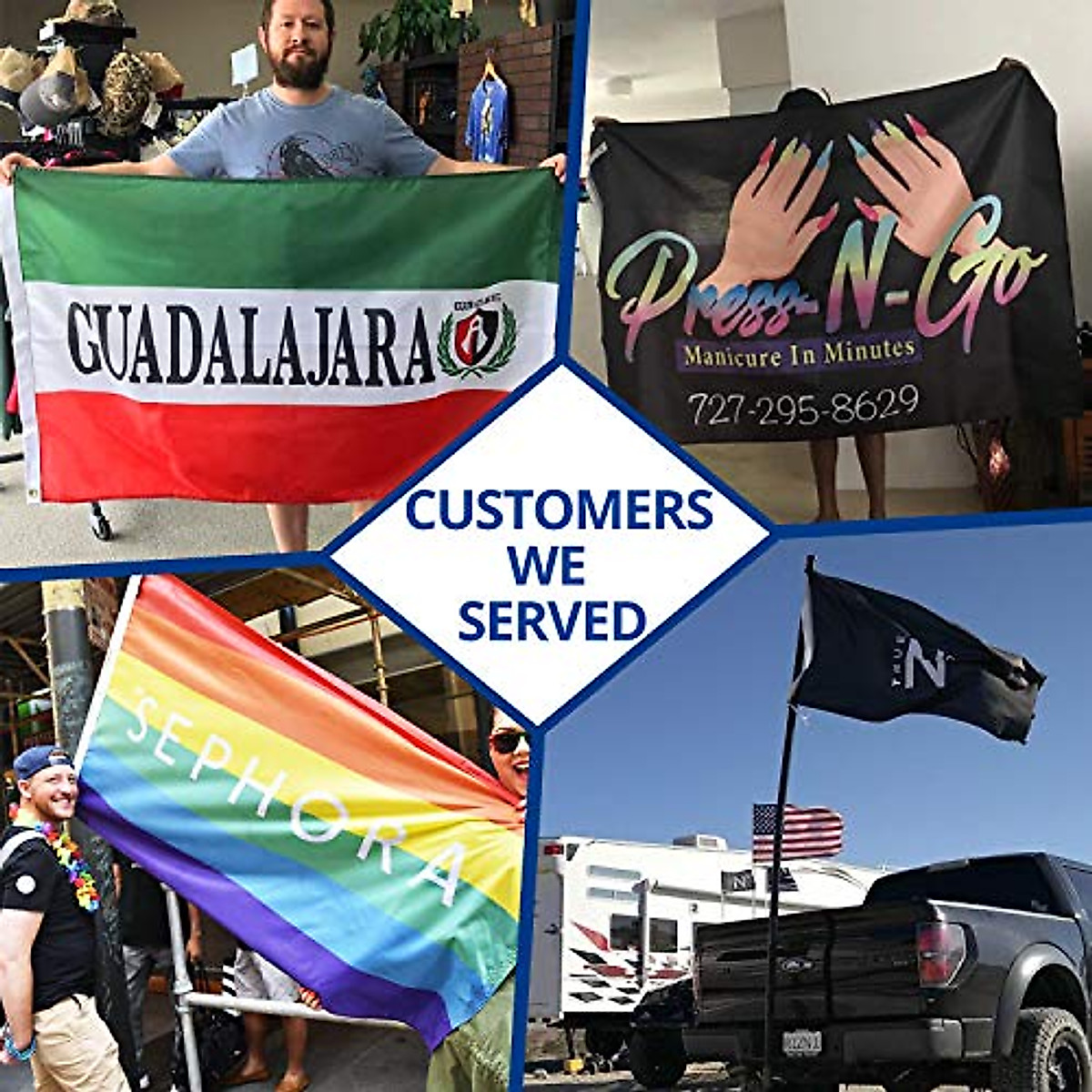 Anley Custom Flag 3x5 Foot Customized Flags Banners - Personalize Print Your Own Logo/Design/Words/Text - Vivid Color, Canvas Header and Double Stitched - Brass Grommets 3 X 5 Ft - Single Sided