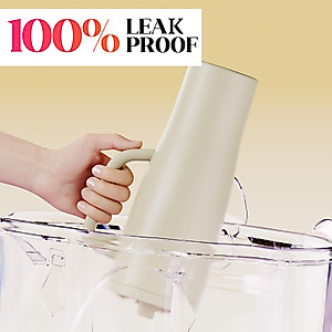 FOHGEE 40oz Tumbler with Handle and Straw Lid【Magnetic lid + Removable built-in straw】100% Leak-proof Travel Coffee Mug, Stainless Steel Insulated Cup, Keeps Cold for 24Hrs (ChillWave Cream Whisper)