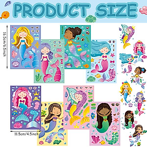 Zonon 48 Sheets Make a Mermaid Stickers Sheets for Mermaid Party Favors Mermaid Stickers for DIY Project Mermaid Birthday Decorations Party Favor(Mermaid)