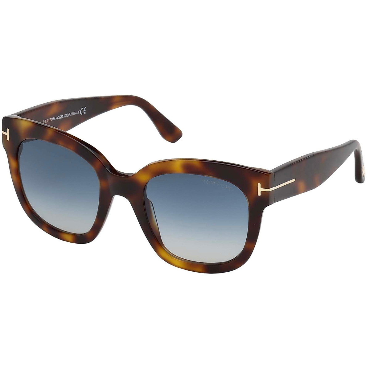 Tom Ford FT0613 Sunglasses - Blonde Havana Frame, Gradient Blue Lenses, 52 mm Lens FT06135253W