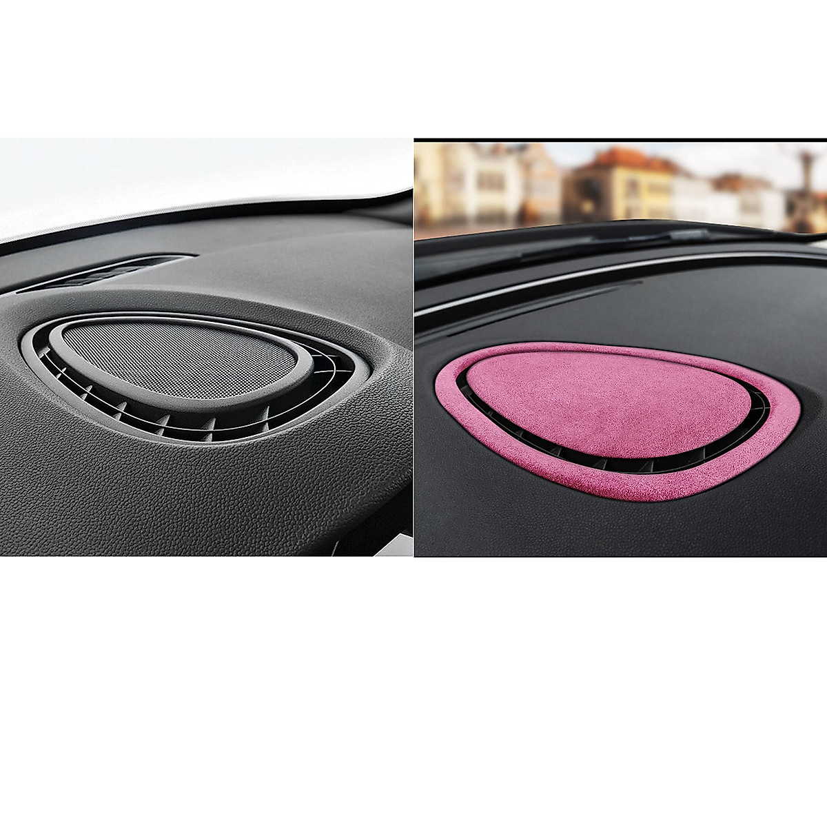 Toworldit Alcantara Dashboard Air Conditions Outlet Vent Decoration Trim Cover Compatible with BMW Mini Cooper F54 F55 F56 F57 2014-2020 (Pink)