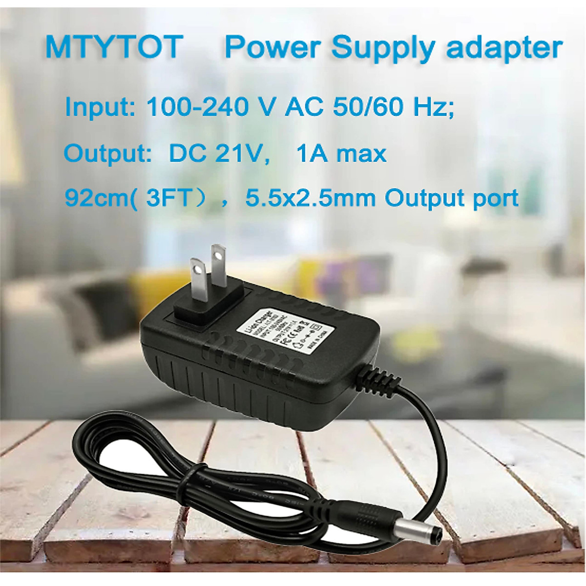 MTYTOT 21V 1000mA Power Adapter Supply AC to DC 21 Volt 1A 800mA 450mA Power Supply Transformer 5.5mmx2.5mm us Plug