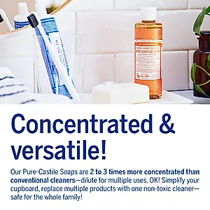 Dr. Bronner's - Pure-Castile Liquid Soap (Tea Tree, 8 ounce) - Made with Organic Oils, 18-in-1 Uses: Acne-Prone Skin, Dandruff, Laundry, Pets and Dishes, Concentrated, Vegan, Non-GMO