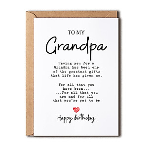 To My Grandpa - Grandpa Birthday Card - Grandpa Is The Greatest Gifts In My Life - Birthday Card For Grandpa - Gift For Grandpa Card- Christmas Gifts For Grandpa