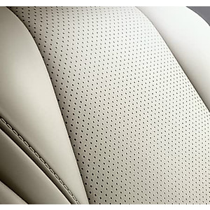 FABRICS FOREVER - Faux Leather Semi Perforated Tobacco Cinnamon Upholstery Fabric by the Yard - 54’’ Wide | Semi Perforated Tobacco Vinyl Fabric Material Faux Leather Sheets for DIY, Upholstery Crafts