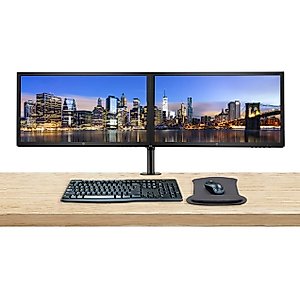 HP V24 24 Inch FHD LED-Backlit LCD 2-Pack Monitor Bundle with HDMI, Dual Monitor Stand, FreeSync, MK270 Wireless Keyboard and Mouse Combo, Gel Pad
