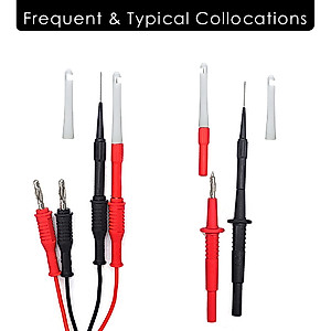 BOCEUC Piercing Clip Test Probe, 0.7mm Test Probe Pins, Non-Destructive Insulation Wire Piercing Needle, Piercing Probes Set for Banana Socket Plug Car Tester (4 Pcs)