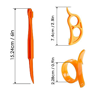 Orange Peeler Set Cosmer Orange Peeler Easy Open Citrus Lemon Citrus Peel Cutter Vegetable Slicer Fruit Tools Kitchen Gadgets (15 Pack Colorful)