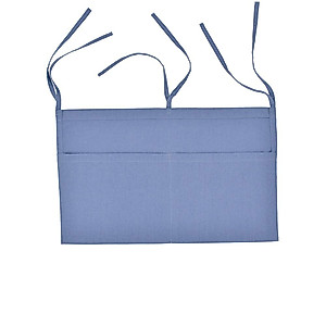 MIRYOKAER Baby Nursery Crib Organizer, Linen Bedside Hanging Storage Bag, 2 Pockets Diaper Organizer for Baby Cribs and Toys, Blue