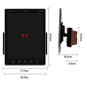 2GB 32GB Android Car Stereo Double Din 9.5'' HD Moving Vertical Touch Screen in Dash Car Radio GPS Navigation Bluetooth, Multi Screen Display, Mirror Link, WiFi, SWC, USB, Rear Camera 2 Din Radio