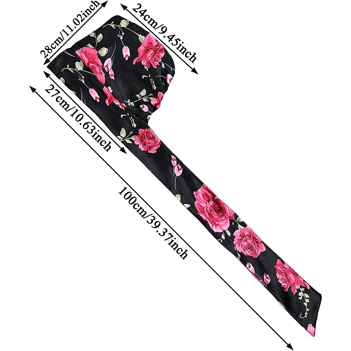 4 Pieces Soft Satin Head Scarf Sleeping Cap Turbans Head Cover Bonnet Head Wear for Women (Set 4)