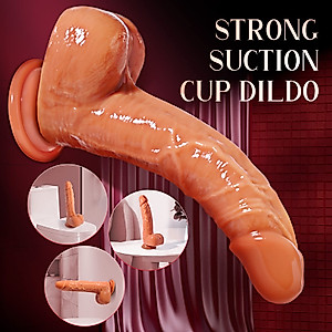Thrusting Dildo Sex Toys Dildos - Realistic Dildo Sex Toy for Women, Adult Toys for Womens Anal Dildo Vibrator, 8.7 inch Penis Heating Suction Cup Dildo for Female with 9 Thrusting & Vibrating Modes
