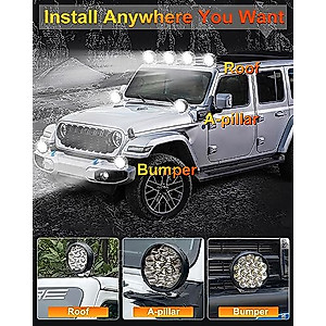 Navoroge 5in 34,000LM 300W LED Offroad White Light Pod,Spot Flood Combo Led Pods with Side Daylight,3 Modes Super Bright pod Lights,for Trucks Ford Jeep ATV UTV Pickup