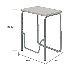 Safco Products AlphaBetter 2.0 Height – Adjustable Student Desk with Swinging Footrest Bar, Sit to Stand, 22"-30", Pebble Gray