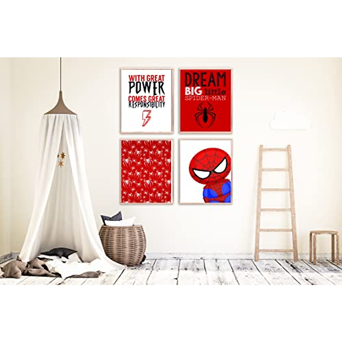 Dream Big Little Spiderman - Room Superheroes Spider Wall Art Decor Prints Poster Sign Pictures