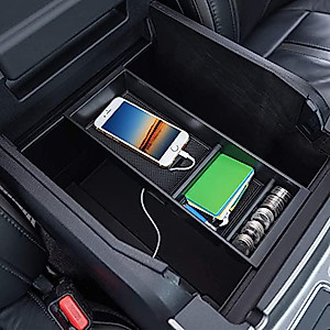 PIMCAR Compatible with Ford 2015-2020 F150, 2017-2022 F250 F350 F450, 2018-2022 Expedition Center Console Organizer Insert Tray Pallet Storage Accessories (Work Great with The Factory Tray) - Black