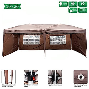 Outvita 10x20ft Ez Pop Up Canopy, Portable Instant Canopy Tent with 4 SideWalls for Outdoor Events, Party, Wedding, Birthday,Graduation