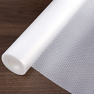 FACATH Clear Shelf Liner, Shelf Liners for Kitchen Cabinets & Washable Refrigerator Mat Pad, Wire Shelf Liner, Removable Poster Tape for Home, Office, Car, Outdoor Use, Damage-Free (12 inch x 10 Feet)
