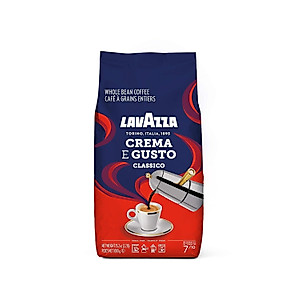 Lavazza Crema E Gusto Whole Bean Coffee 1 kg Bag, Authentic Italian, Blended and roasted in Italy, Full-bodied, creamy dark roast with spices notes