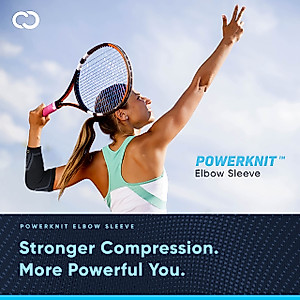 Copper Compression PowerKnit Elbow Sleeve - Seamless Elbow Brace for Men & Women - Pain Relief for Tendonitis, Tennis Elbow, Golfers, Weight Lifting - Fits Right or Left - 1 Sleeve - L/XL