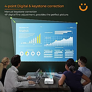 YABER Pro Y9 5G WiFi Bluetooth Projector, 15000LM 460 ANSI Native 1080P Projector 4K Support, Outdoor Movie Projector with Screen, Max 500" 4P/4D Keystone 50% Zoom Full Sealed Optical 4K Projector