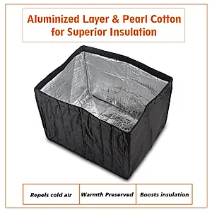 Insulated Protection for Outside AC Units: Window & Wall Air Conditioner Cover to Retain Warmth, 25.5''Lx 18''Hx 20.5''D- Black