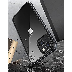 SUPCASE Unicorn Beetle Edge Series Case for iPhone 13 (2021 Release) 6.1 Inch, Slim Frame Clear Case with TPU Inner Bumper & Transparent Back (Black)