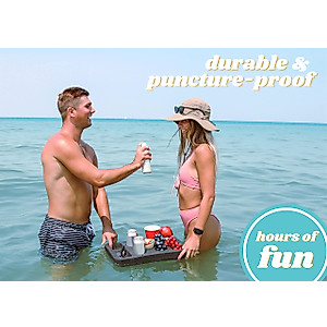 Polar Whale Floating Drink Holder Refreshment Table Tray for Pool Beach Party Float Lounge Durable Black Foam 7 Compartment UV Resistant