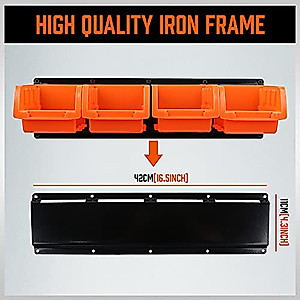 HORUSDY 12PC Bin Wall Mounted Storage Bins Parts Rack Organizer Garage Plastic Shop Tool, Tools for Men Tools Gift