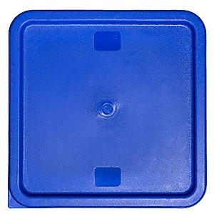 Tiger Chef 22 Quart Commercial Grade Clear Food Storage Square Polycarbonate Container With Blue Lid